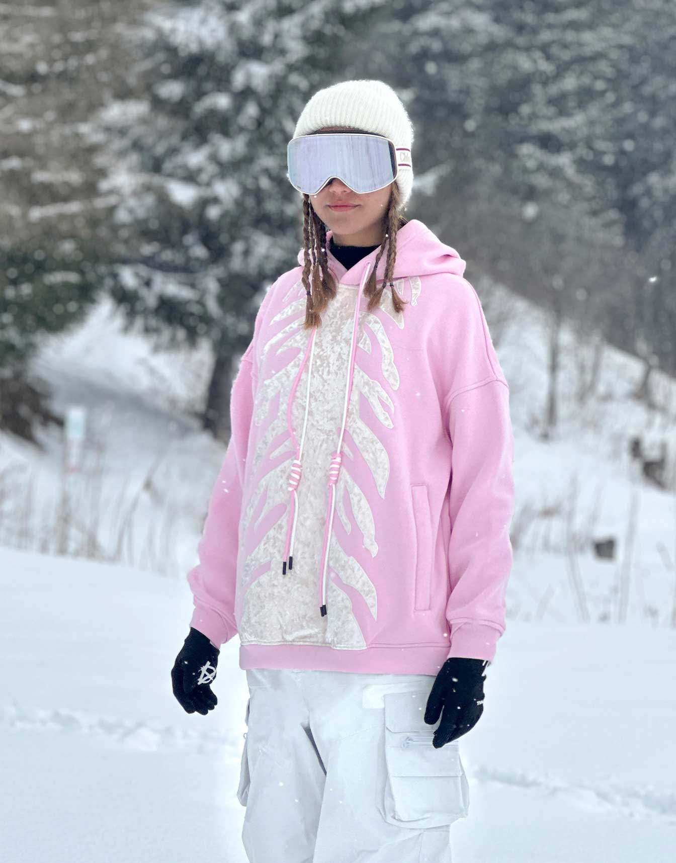 Hoodie Water Resistant Zebra Pink Snowall Crew hoodie-water-resistant-zebra-pink-snowall-crew